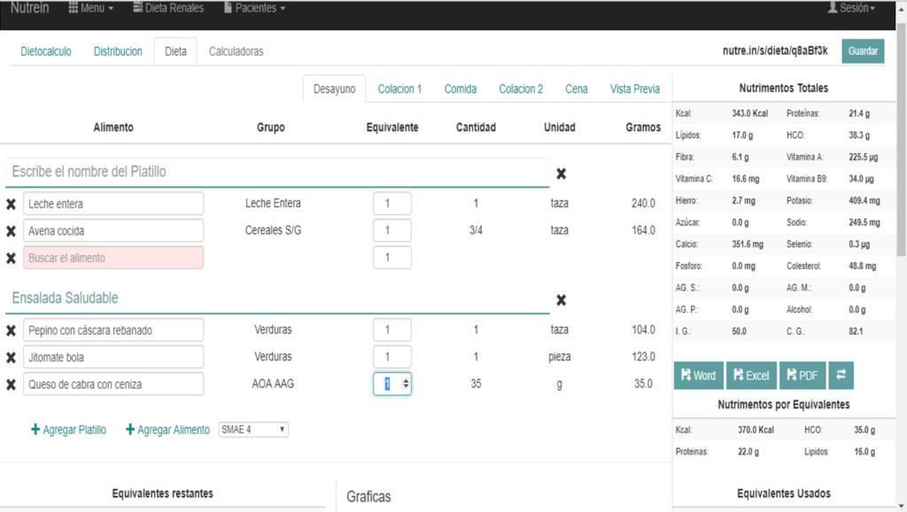 Nutrein Software De Nutrición Gratis + App De Pacientes Monitor Nutricional